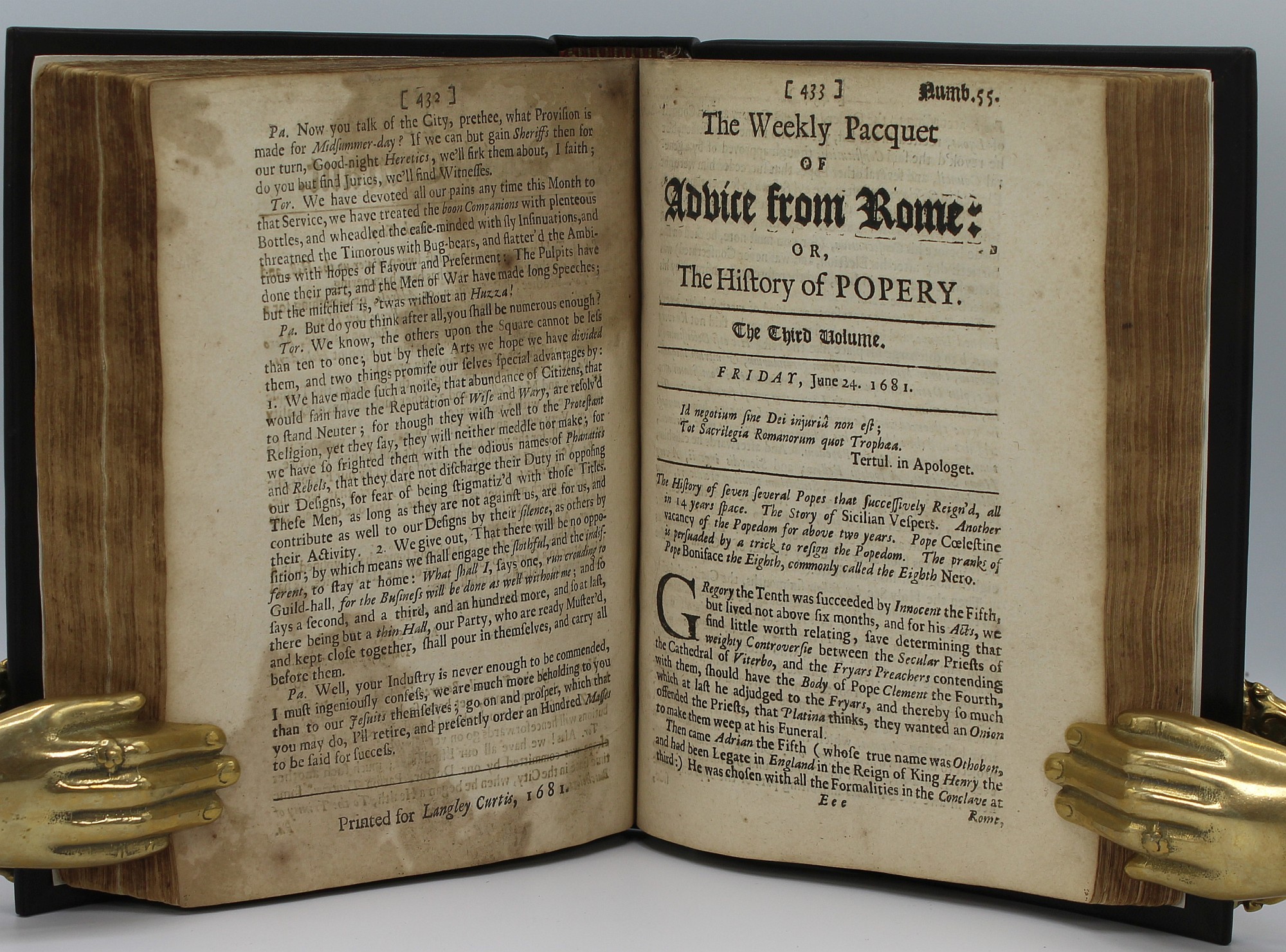 The Third Volume of the Weekly Pacquets of Advice from Rome: or ...