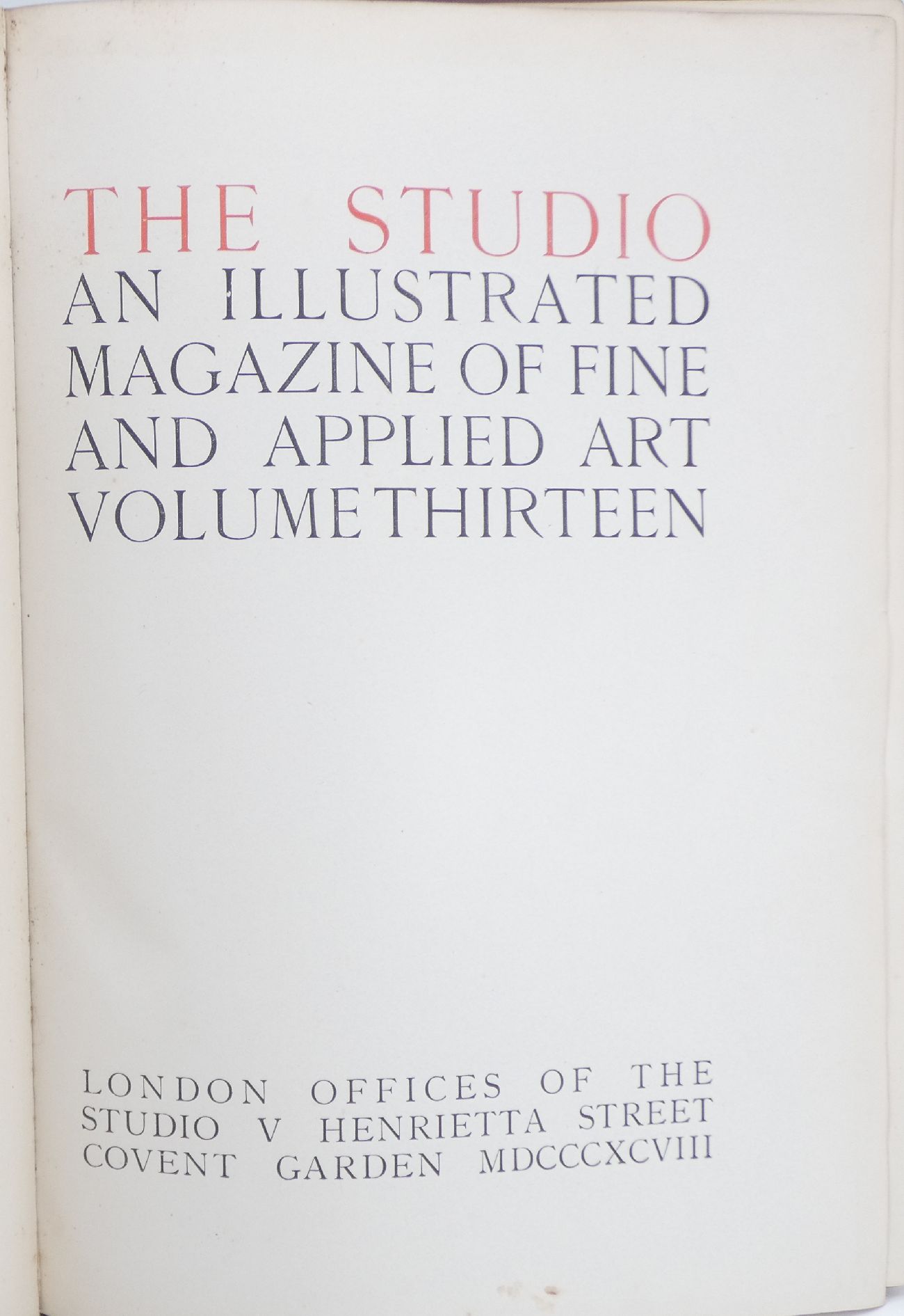 The Studio: An Illustrated Magazine of Fine and Applied Art: Volume ...